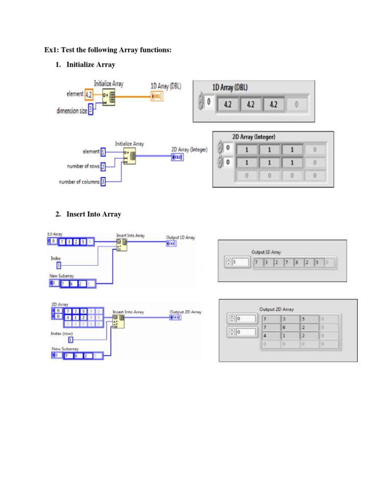 Ex1: Test The Following Array Functions: 1. Initialize Array | PDF ...