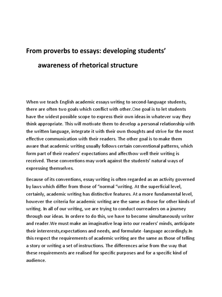 Using Proverbs to Teach Essay Writing | PDF | Proverb | Idea