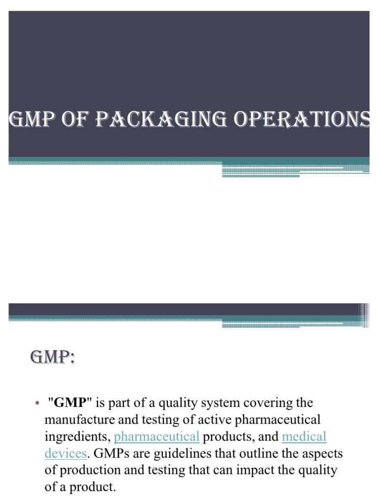 GMP of Packaging Operations | PDF | Packaging And Labeling | Business