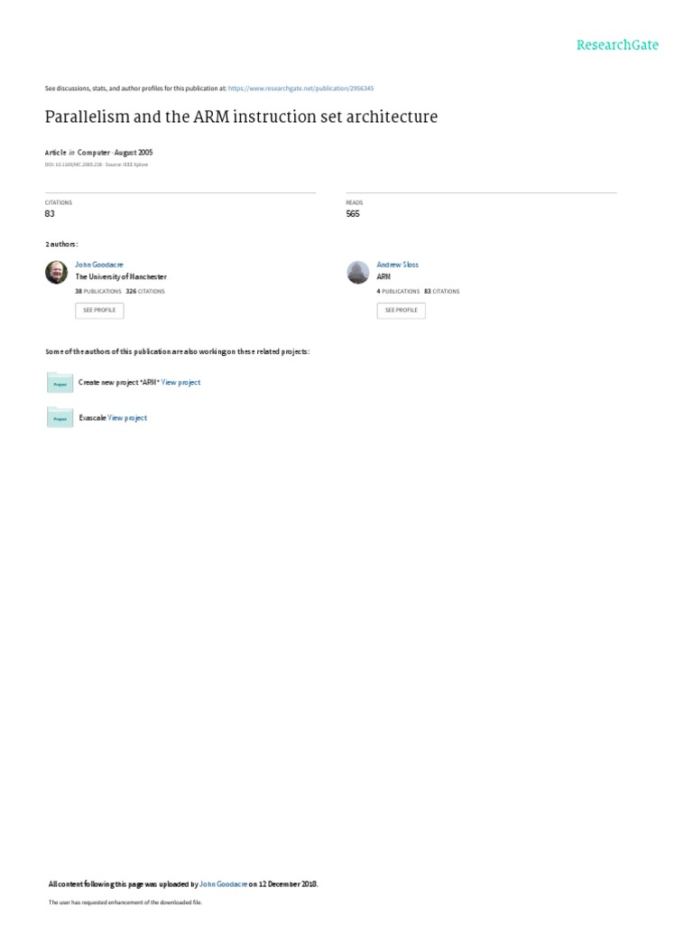 4 ARM Parallelism PDF | Download Free PDF | Arm Architecture | Central Processing Unit
