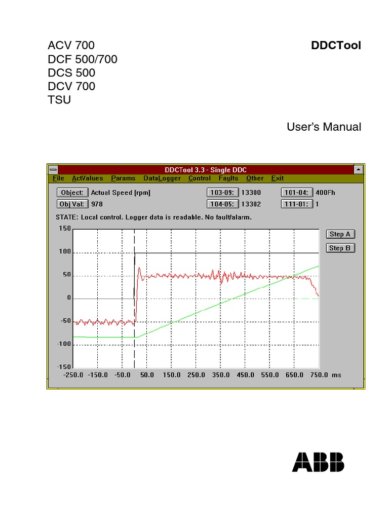 User's Manual for the DDCTool Software for Monitoring and Configuration of ABB ACV 700, DCF 500/ ...