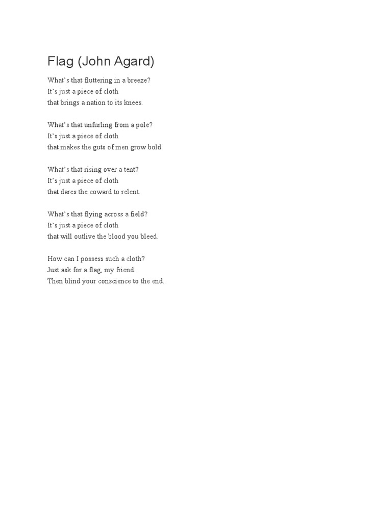 John Agard Flag | PDF | History | Young Adult