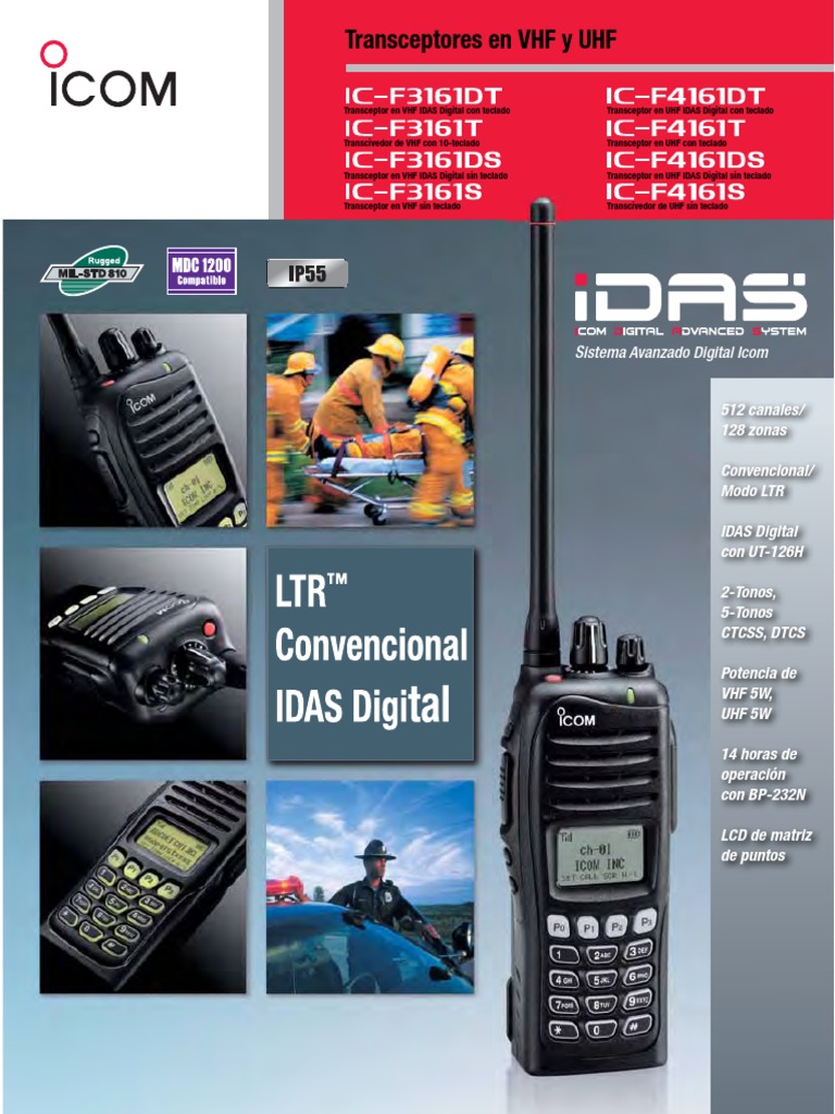 IC-F3161 F4161 Brochure Es PDF | PDF | Radio | Inalámbrico
