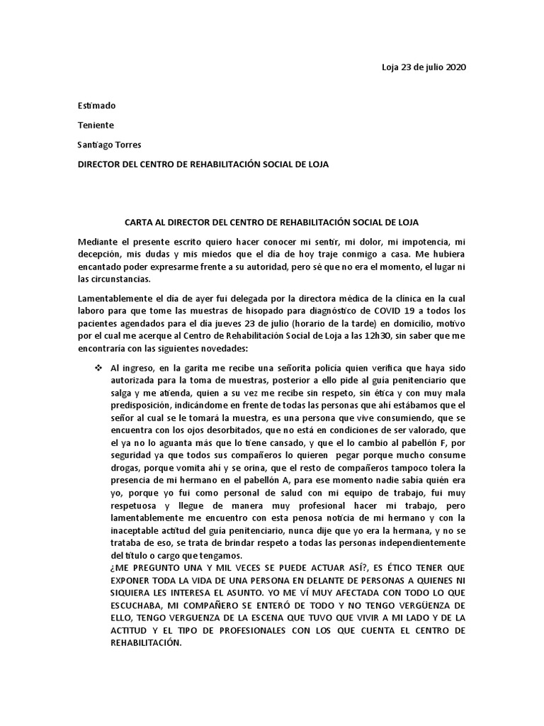 Carta para El Director | PDF