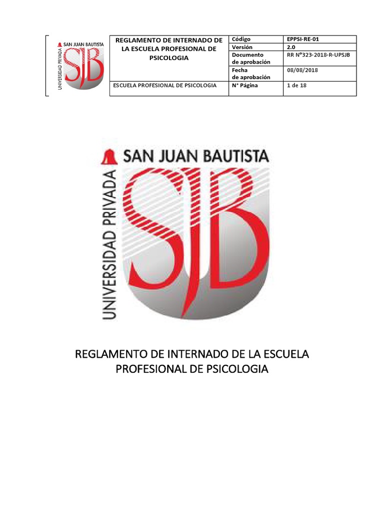 REGLAMENTO DE INTERNADO EPPSI - 2020 - Final | PDF | Universidad ...