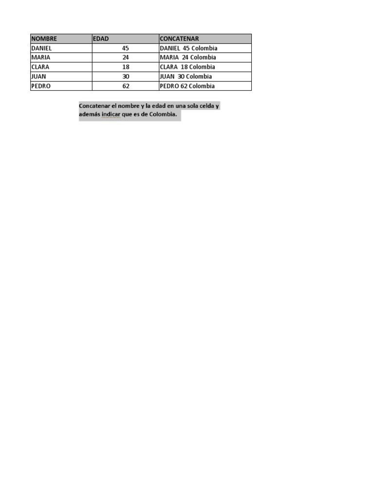 Ejercicio Concatenar | PDF