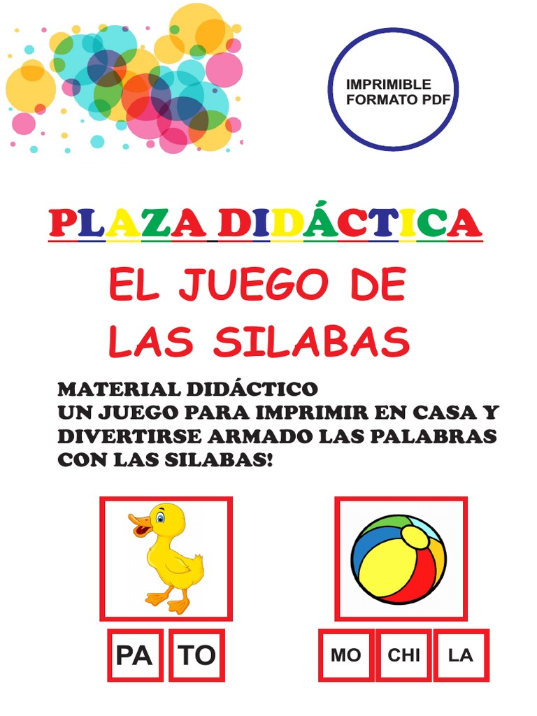 Juego de Silabas PDF | PDF | Artes del Lenguaje y Comunicación