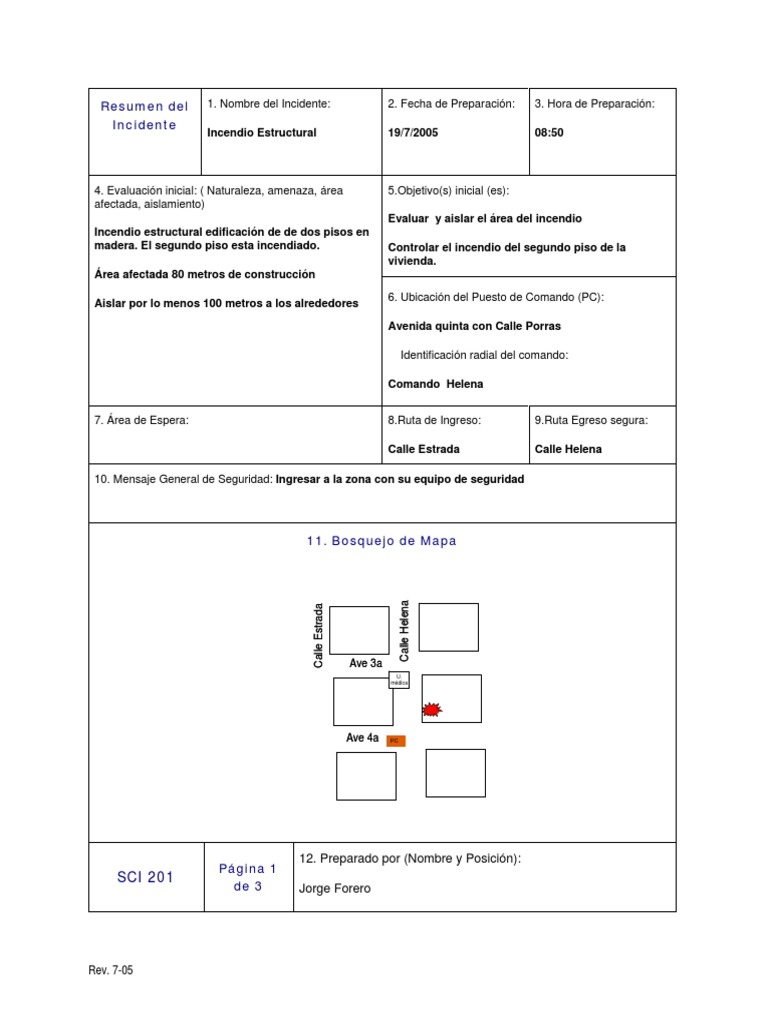 SCI 201 Resuelto Incendio | PDF | Operaciones militares | Conflictos
