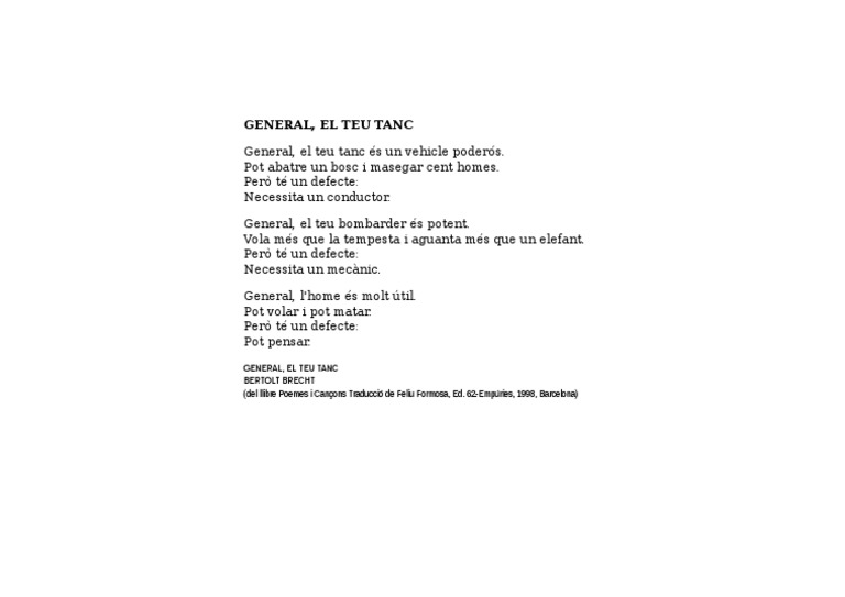 General, El Teu Tanc | PDF