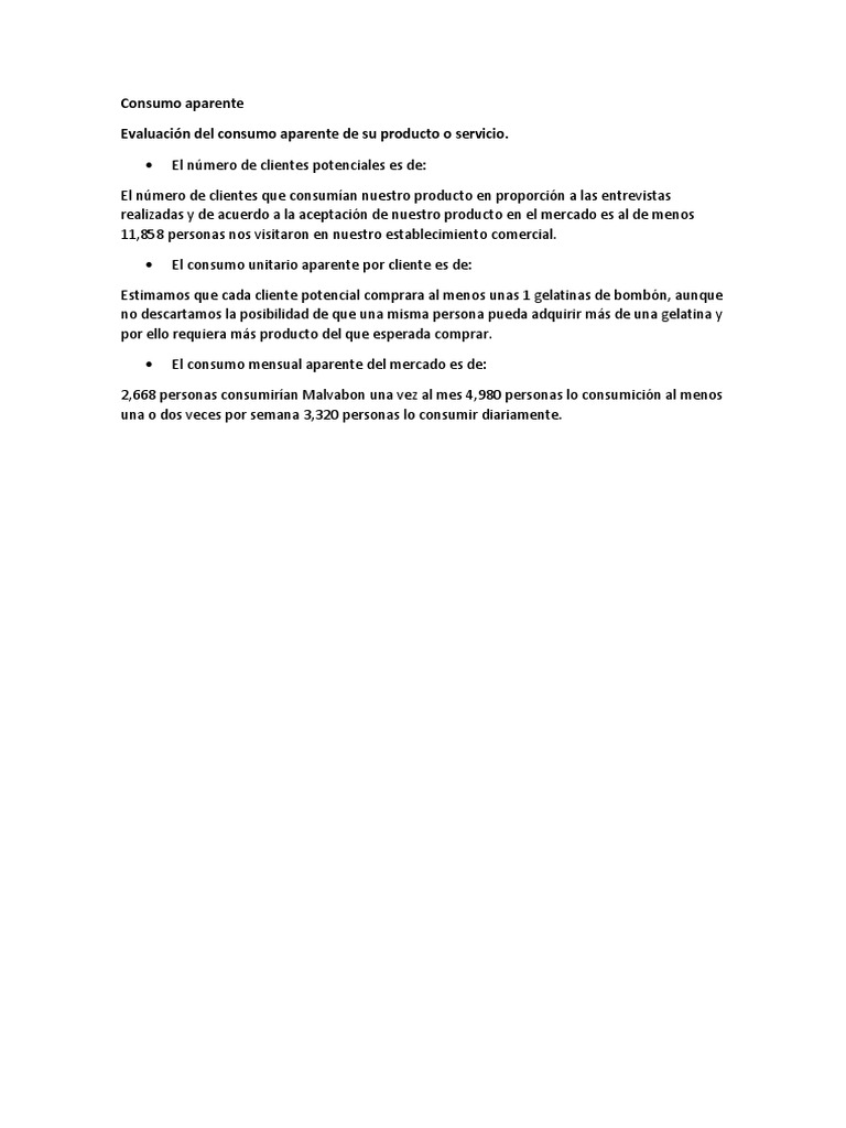 Consumo Aparente PDF | PDF