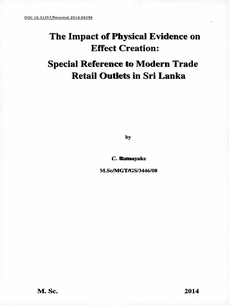 Sri Lanka Retail: Physical Evidence Impact | PDF | Supermarket | Retail