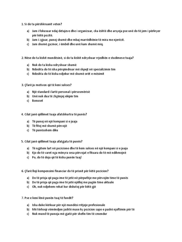 Test Interviste Pune-2 | PDF