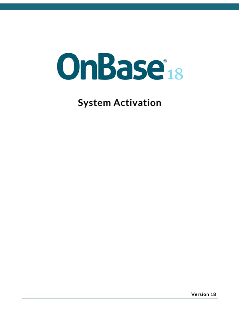 System Activation - Onbase 18 Module Reference Guide | PDF | Databases ...