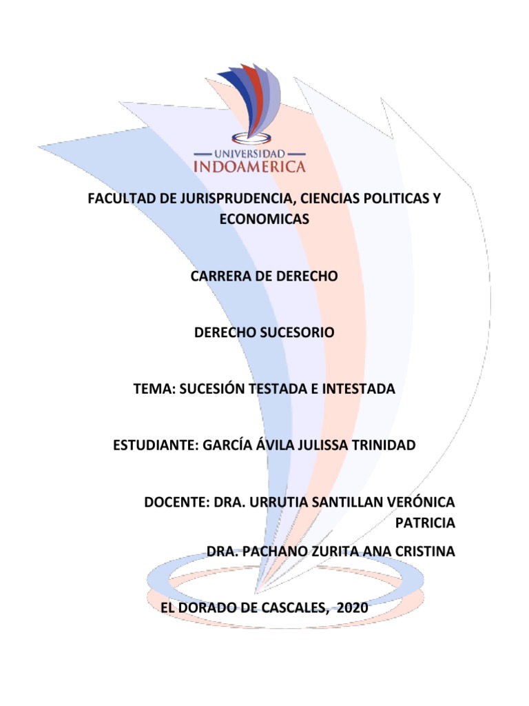 Sucesión Testada e Intestada en Derecho | PDF | Voluntad y testamento ...