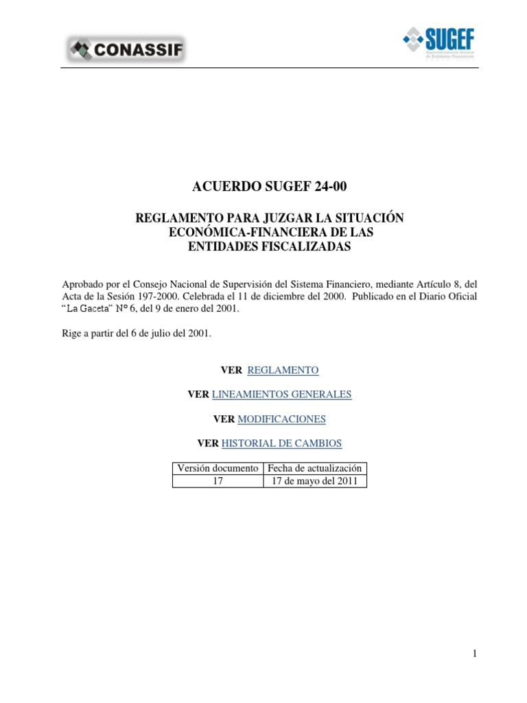 Sugef 24-00 | Descargar gratis PDF | Cooperativa | Bancos