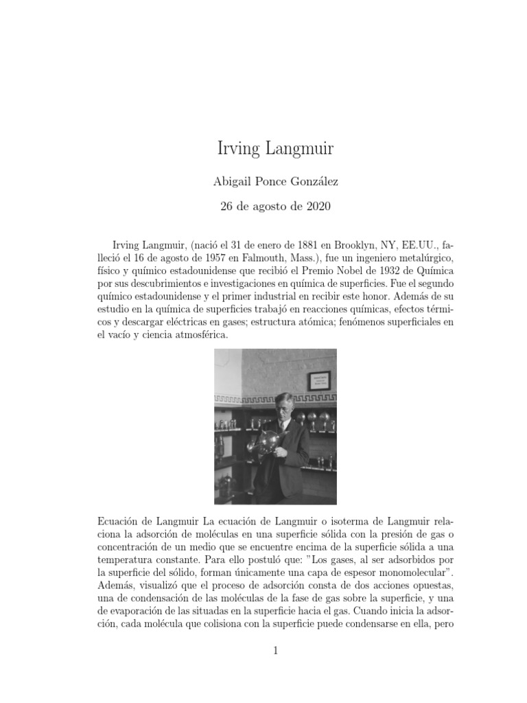 Irving Langmuir | PDF
