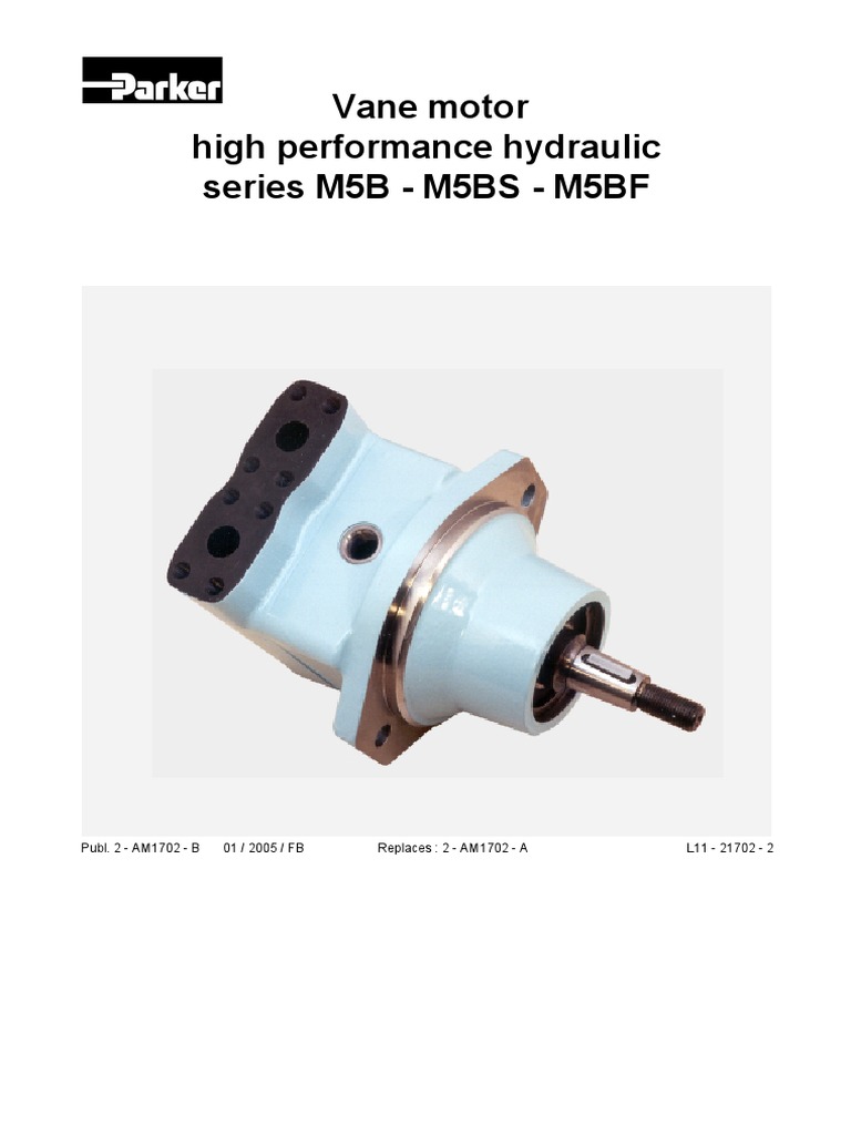 Vane Motor High Performance Hydraulic Series M5B - M5BS - M5BF | PDF | Electric Motor | Pump