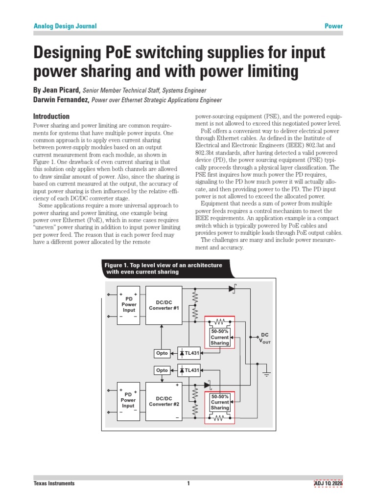 Designing Poe Switching Supplies For Input Power Sharing and With Power ...