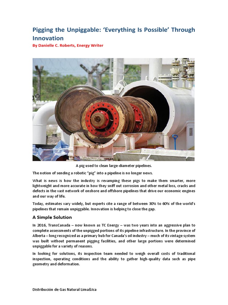 Innovations in Unpiggable Pipeline Inspection | PDF | Pipeline ...