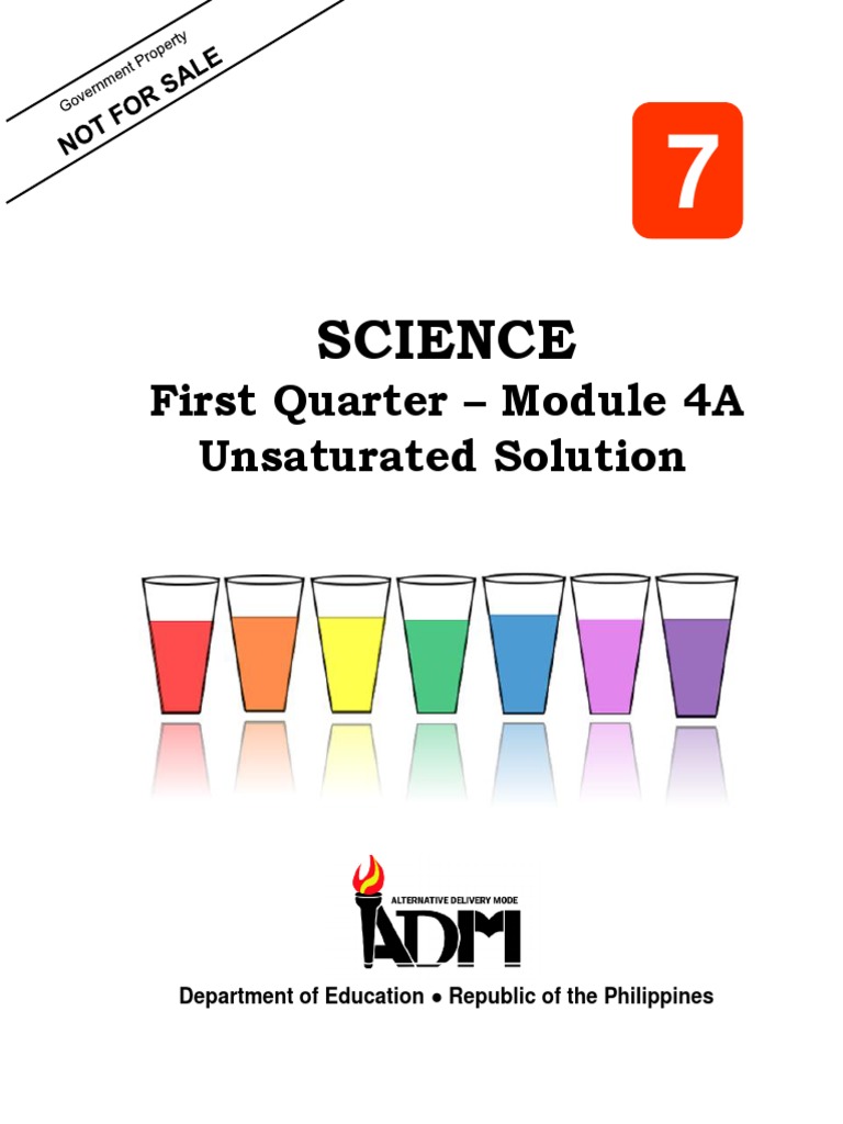 Science: First Quarter - Module 4A Unsaturated Solution | PDF ...