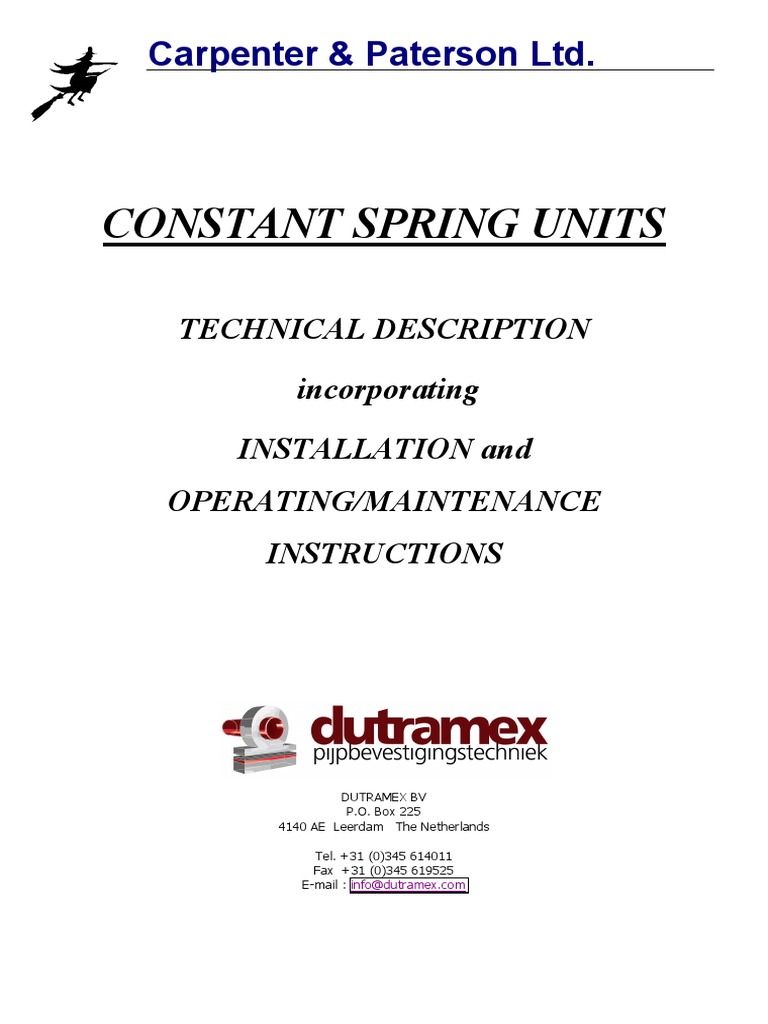 Constant Spring Units: Carpenter & Paterson LTD | PDF | Mechanical ...