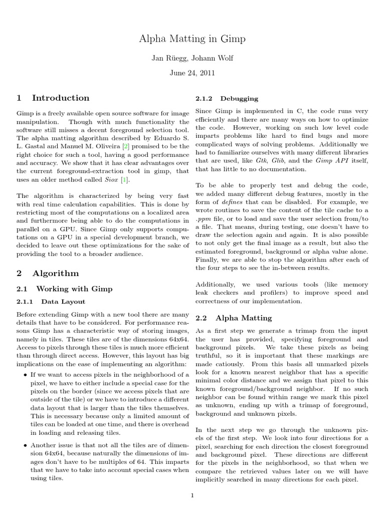 Gimp Alpha Matting | PDF | Cache (Computing) | Algorithms