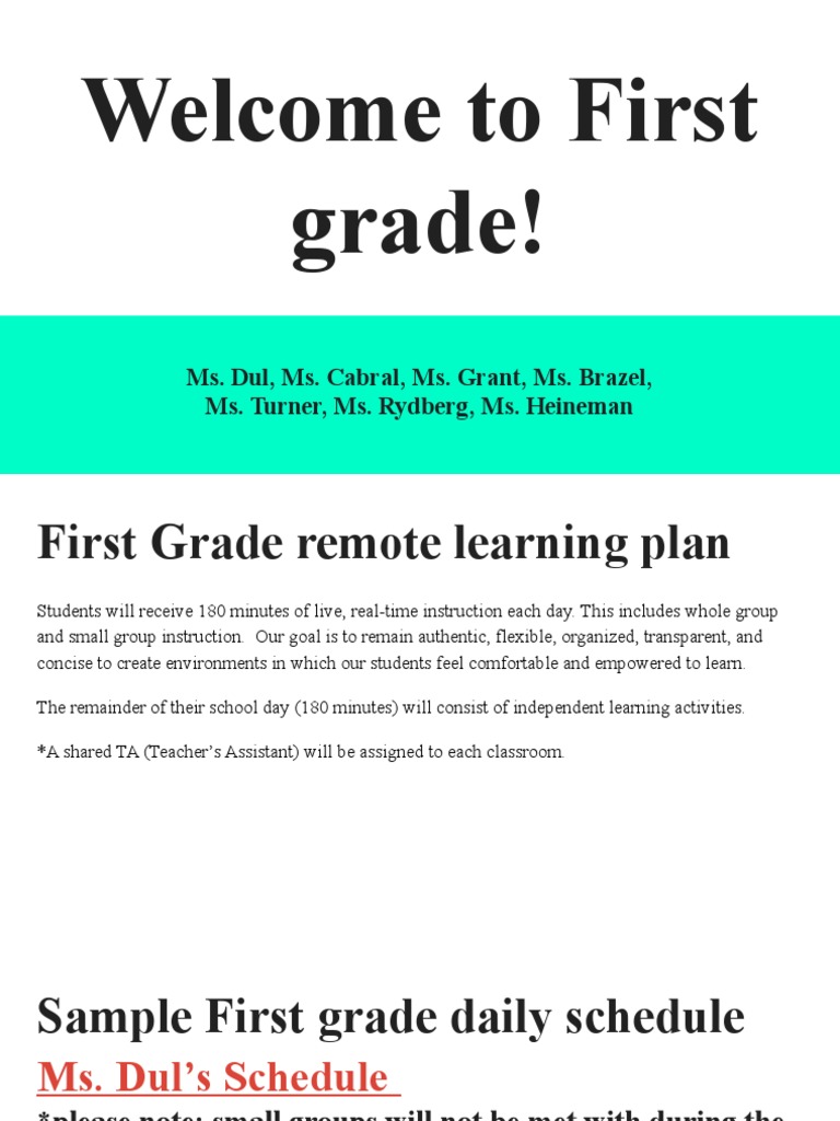 First Grade Remote Learning Guide | PDF | Login | Classroom