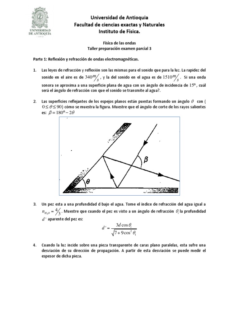 Reflexión y refracción de ondas electromagnéticas y sonoras | PDF | Polarización (ondas) | Olas