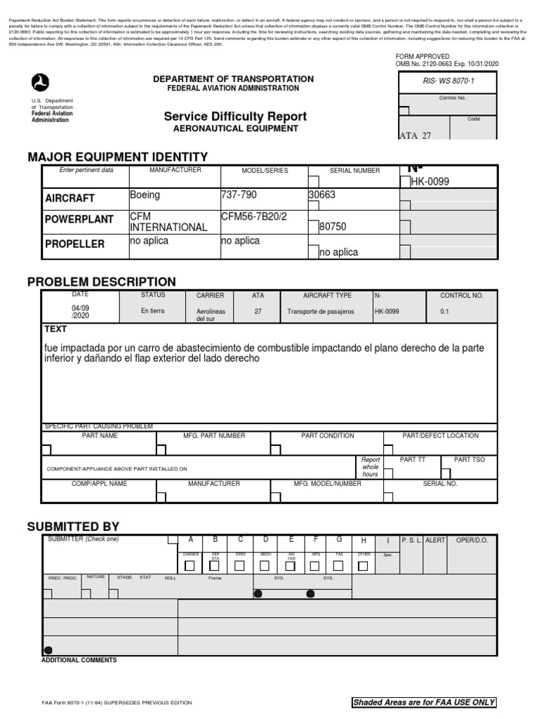 Faa Form 8070-1 | PDF | Federal Aviation Administration | Aviation
