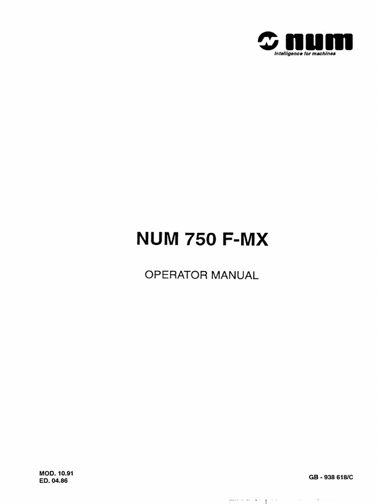 NUM750 CNC Manual PDF | PDF