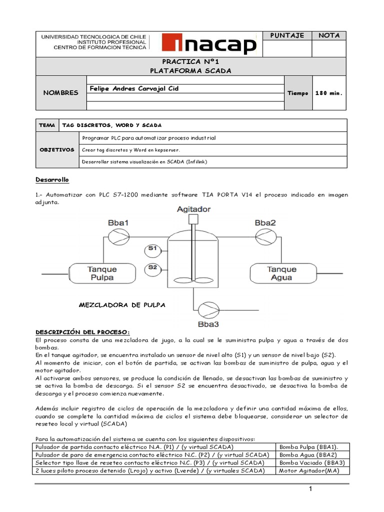 Practica Nº1 SCADA | PDF | Scada | Software