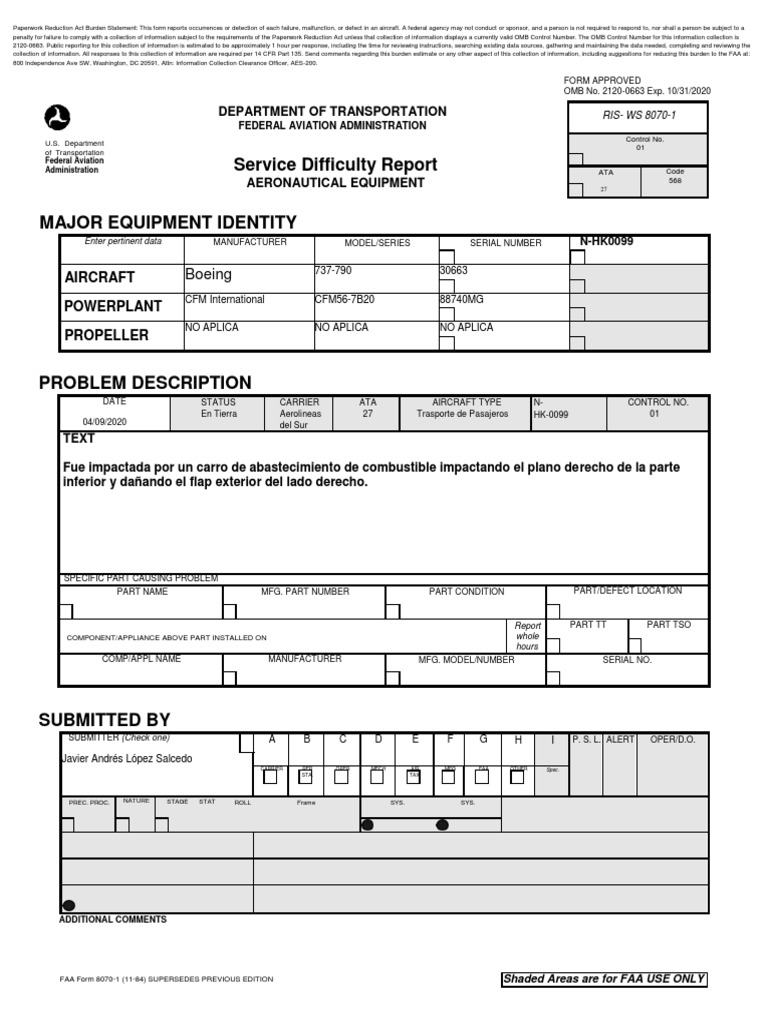 Faa Form 8070-1 Javier Lopez | PDF | Federal Aviation Administration ...