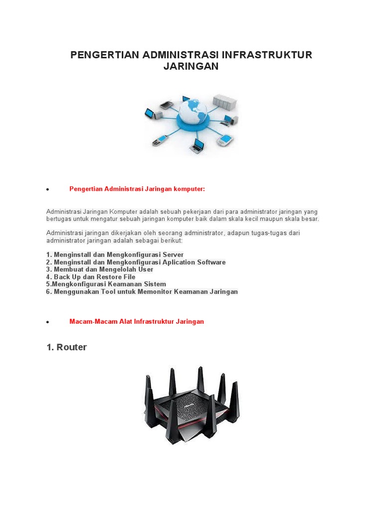 Pengertin Administrasi Infrastruktur Jaringan | PDF