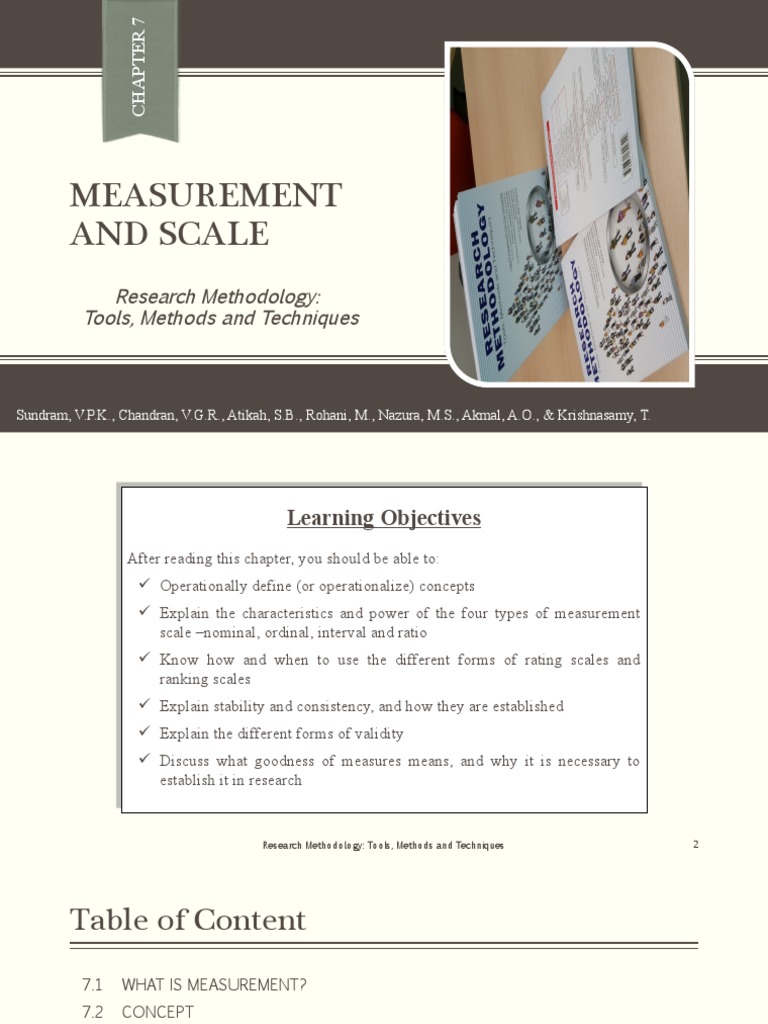C7 - Measurement and Scale | PDF | Validity (Statistics) | Level Of Measurement