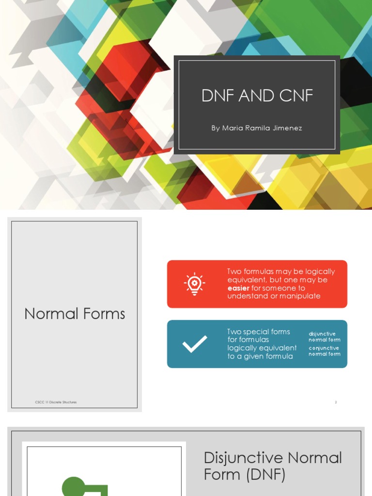 DNF and CNF XUAteneo Notes | PDF | Theoretical Computer Science | Metalogic