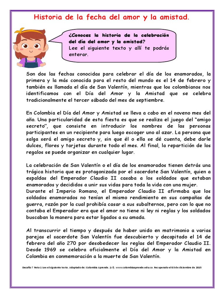 Historia de La Fecha Del Amor y La Amistad 3 | PDF