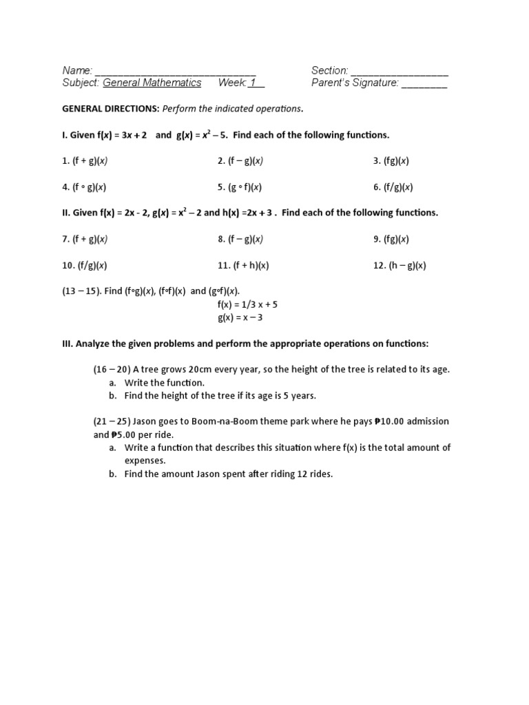 Quiz # 01 Application of Function in Real Life | PDF | Teaching Mathematics