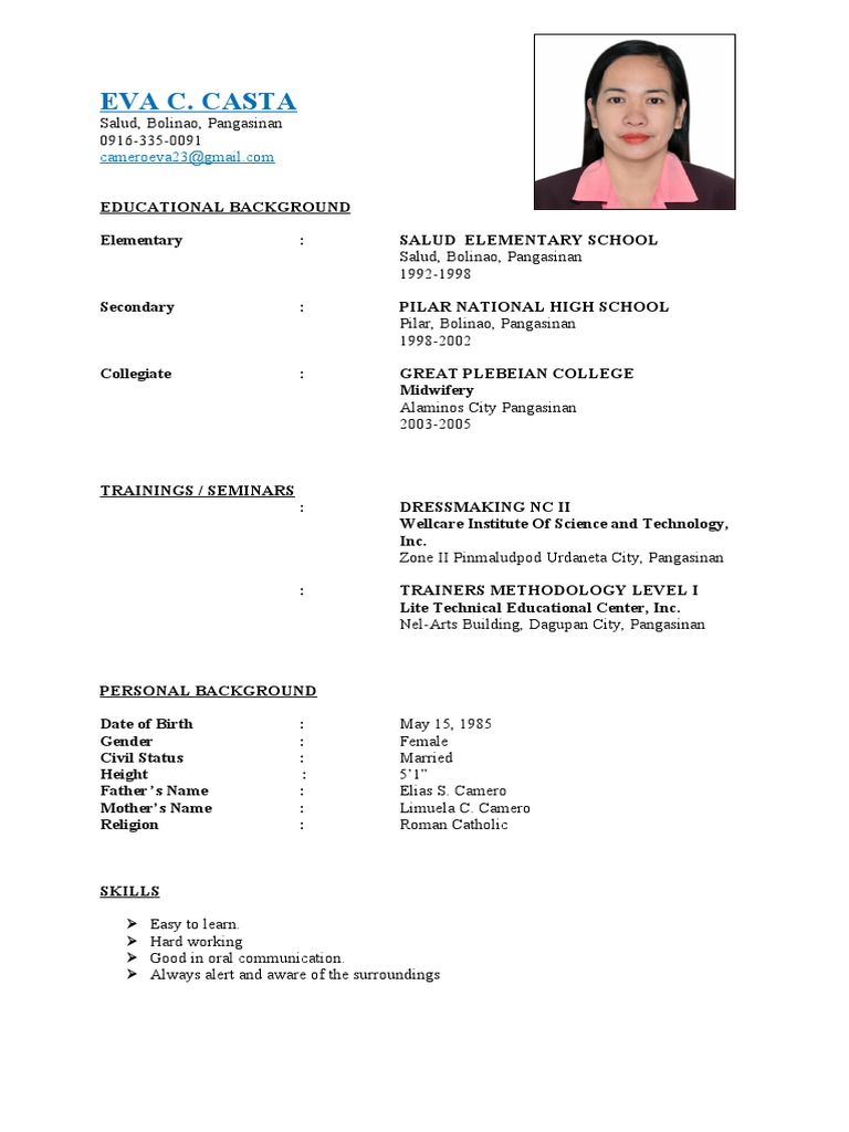 Sample Resume | PDF | Learning | Behavior Modification