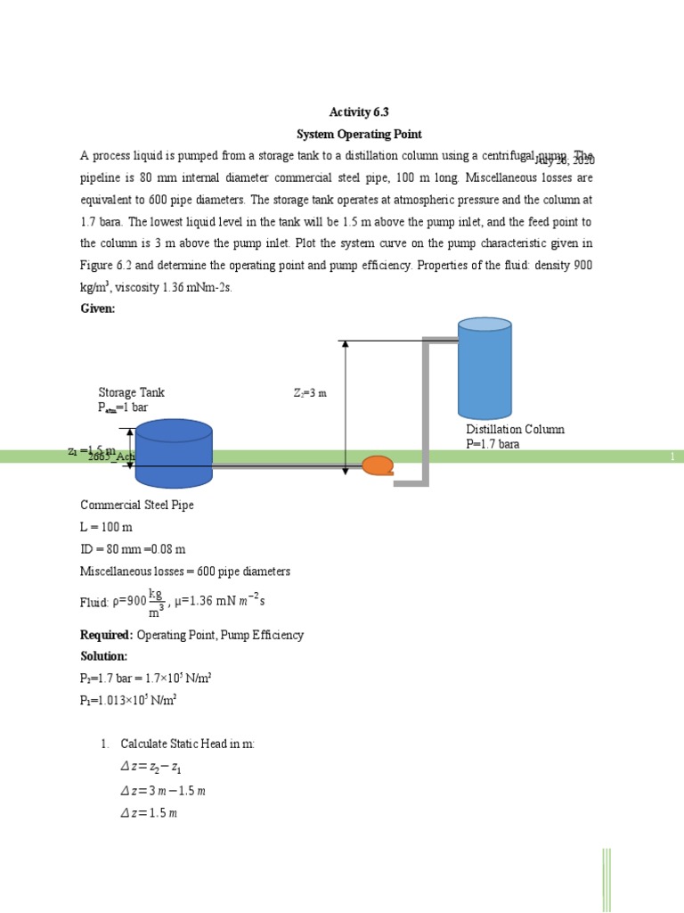Operating Point and Efficiency of a Centrifugal Pump System | PDF ...