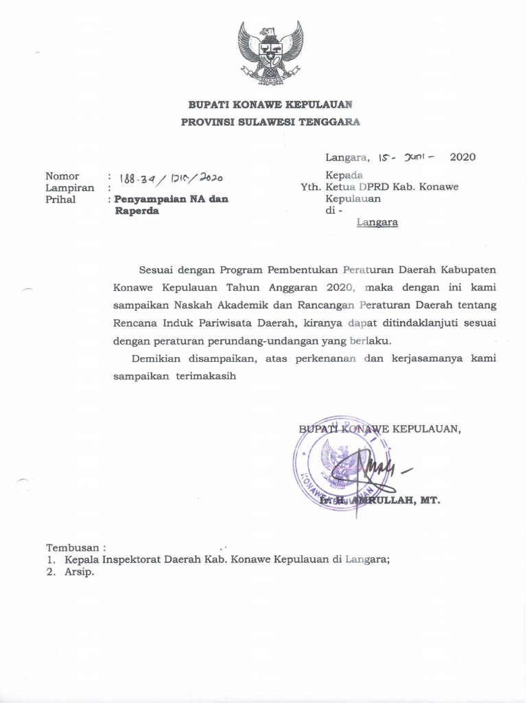 Aksi 1 Surat Pengantar Perda Ripda PDF | PDF