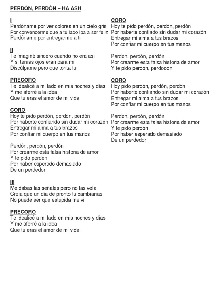 Perdón, Perdón - Ha Ash | PDF | Arte | Poesía