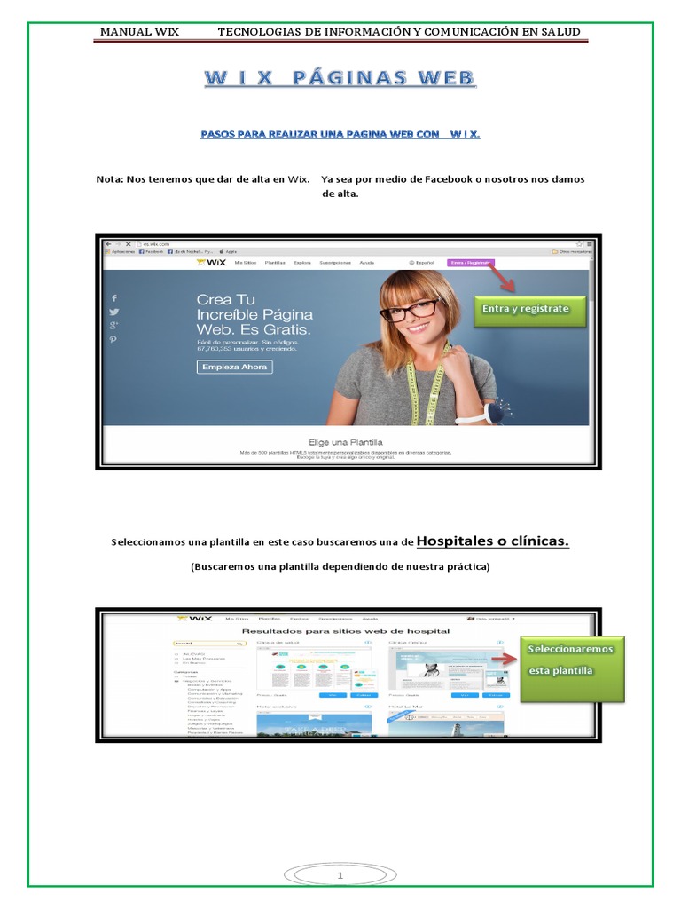 Manual Wix Tecnologias de Información Y Comunicación en Salud | PDF | Hipervínculo | Tecnología ...