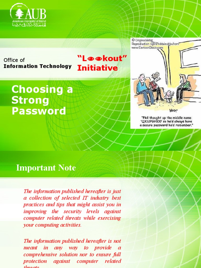 Choosing A Strong Password: "L Kout" Initiative | PDF | Secure ...