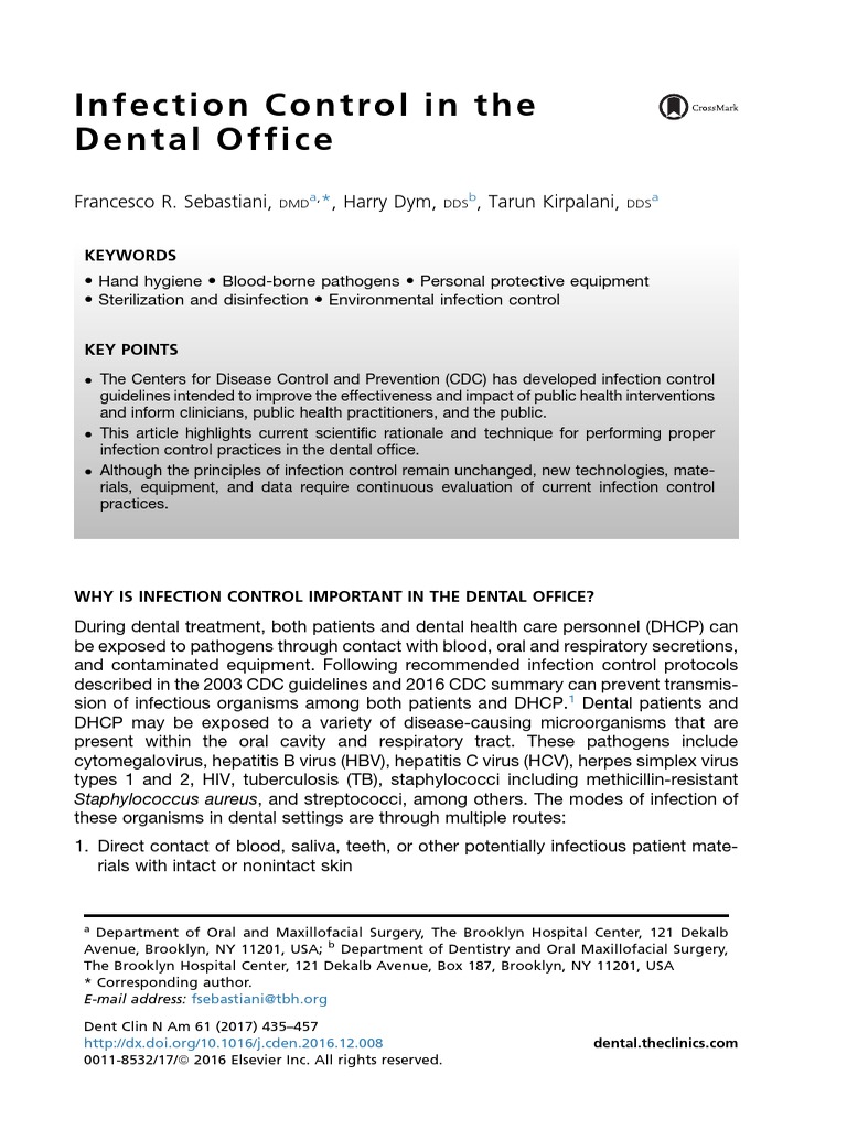 Preventing Herpes Transmission in Dentistry | PDF | Infection Control ...