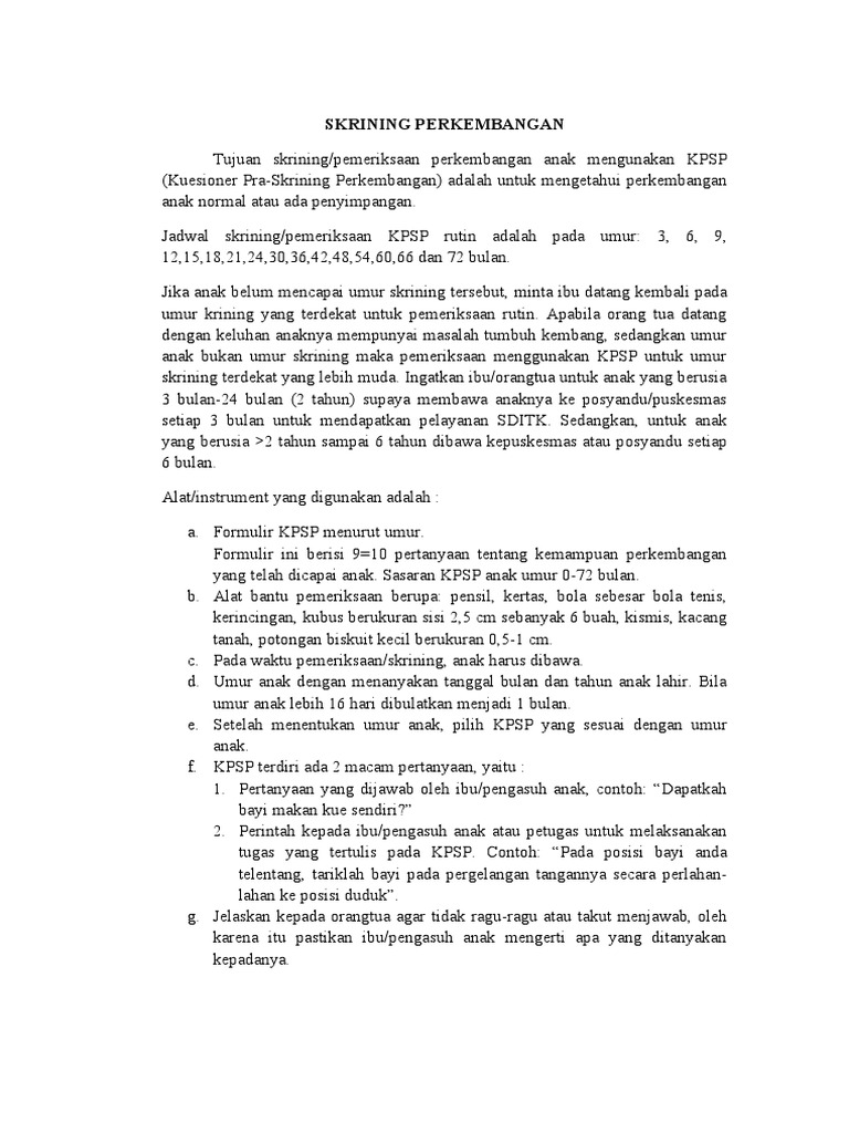 Denver Ii Pada Anak | PDF | Pengembangan Diri | Kesehatan Holistik