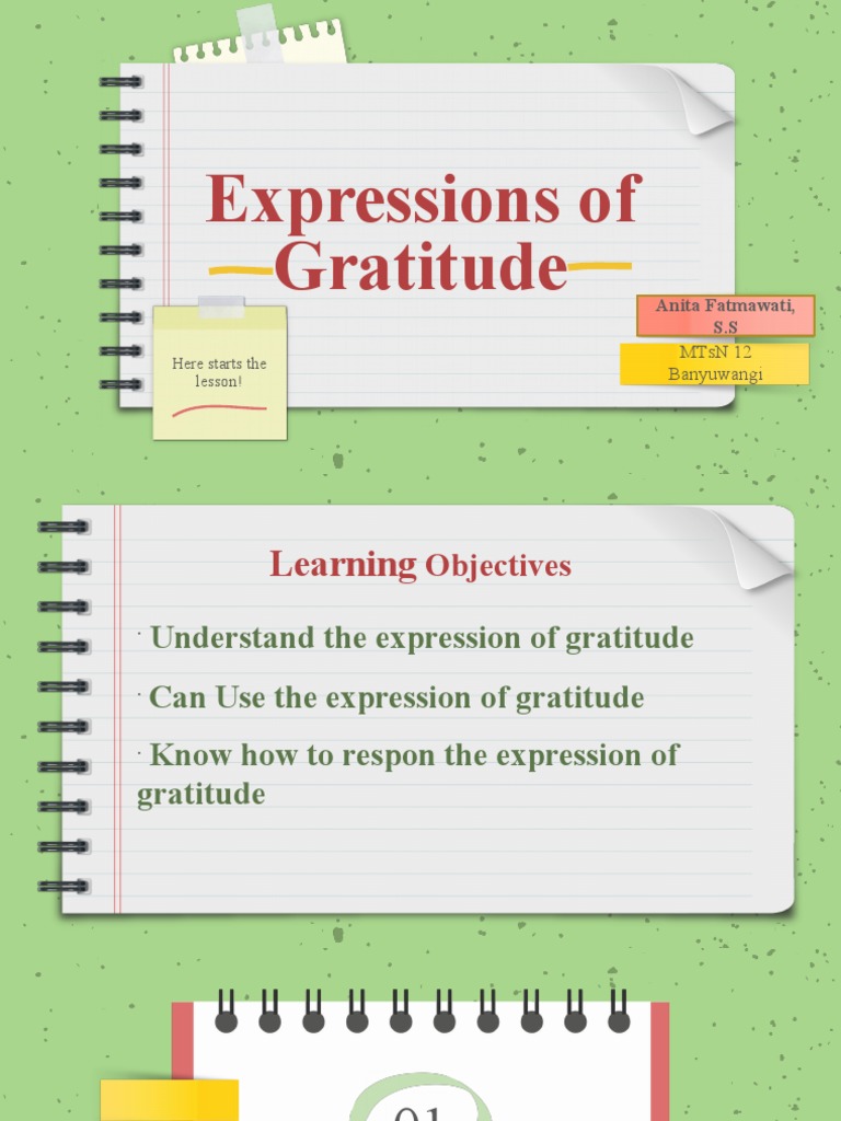 Expressions of Gratitude: Here Starts The Lesson! | PDF
