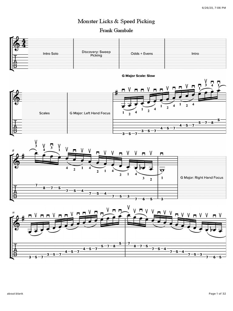 Frank Gambale's Speed Picking Guide | PDF | Games & Activities ...