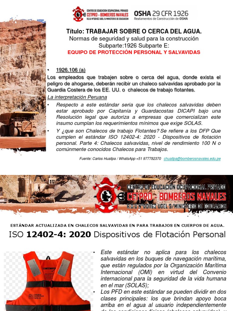 Estandar Osha 1 - Chalecos Salavidas de Trabajo | PDF