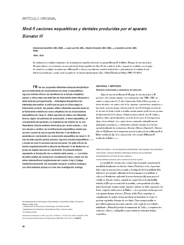 Bionator Clase III - En.es | PDF | Odontología | Boca