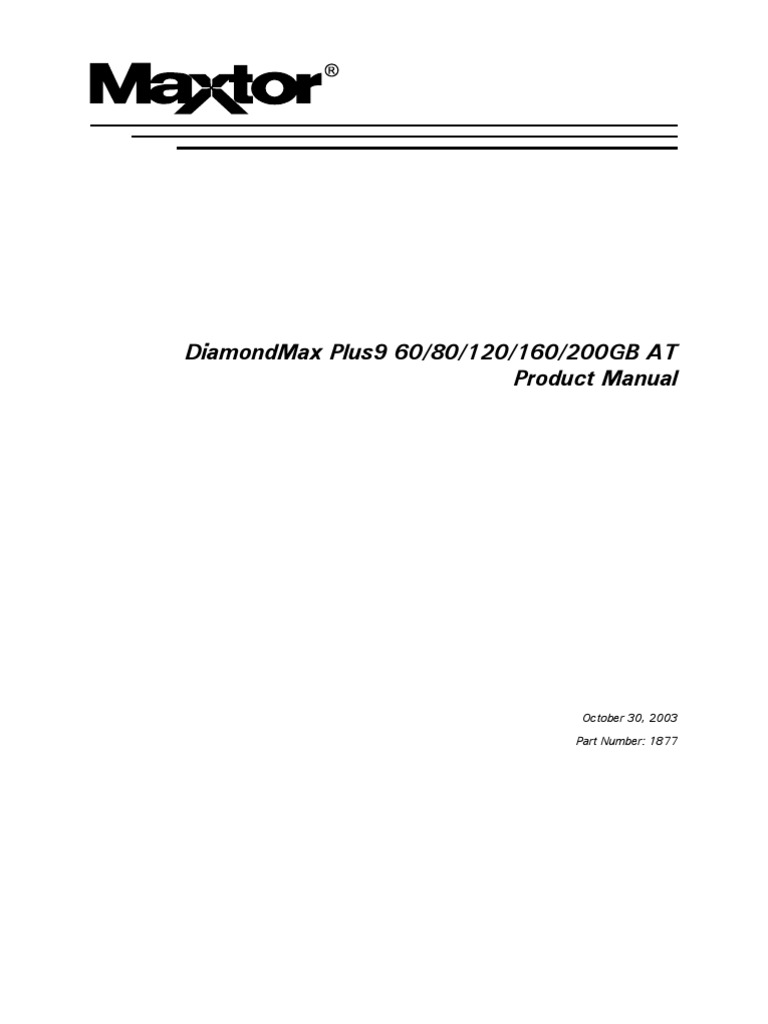 MAXTOR DiamondMax Plus 9 160GB ATA Manual | PDF | Electrical Connector ...